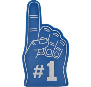 Blue #1 Foam Finger 9in x 16 3/4in - Party City