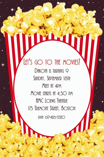 Popcorn Invitation Template