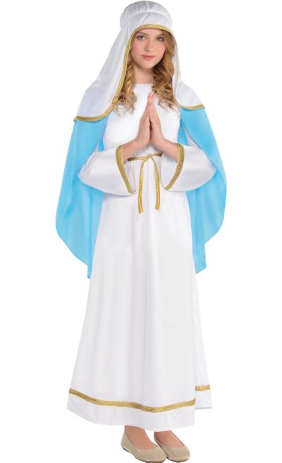 Virgin Mary Costume Nativity Womens Cosplay Holy Mary Outfit Christmas Biblical Dress Mary